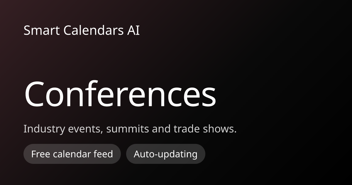 Ai And Machine Learning Conferences — 2026 Dates And Schedule